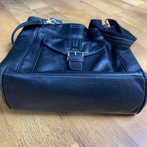 Levenger | Bags | Levenger Black Pebbled Leather Tote Bag | Poshmark